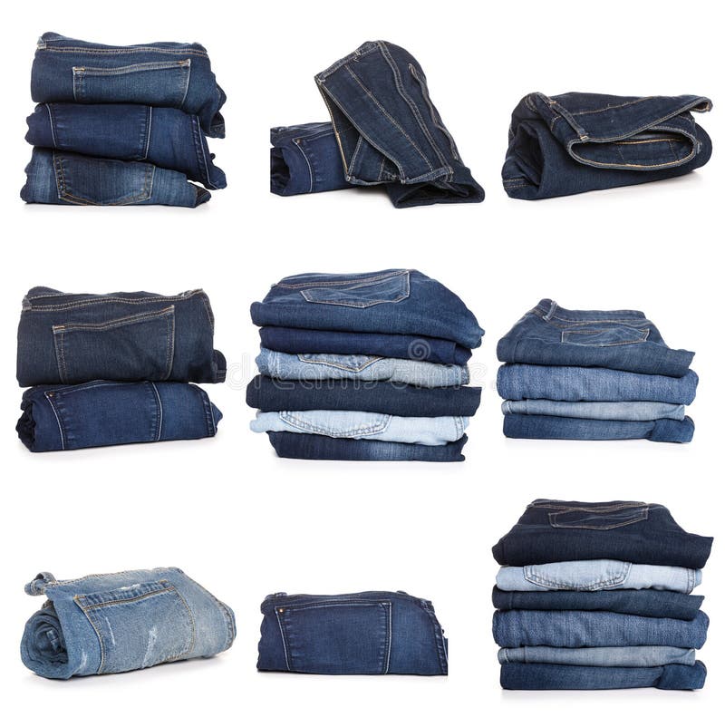 Collage of Jeans Isolated on White Stock Image - Image of dark, chunk ...