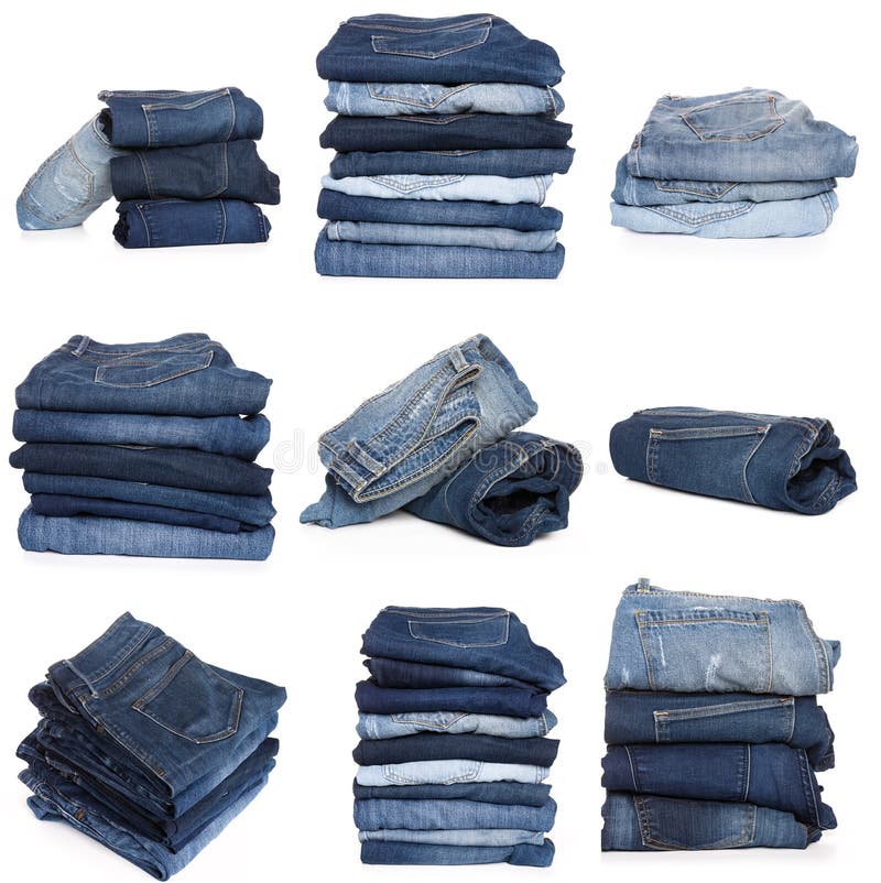 Collage of Jeans Isolated on White Stock Image - Image of dark, chunk ...