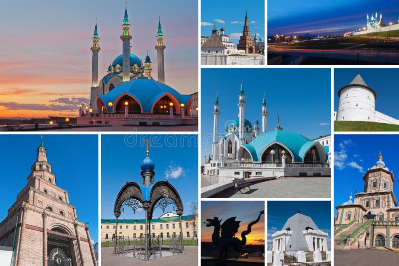 Collage of Kazan. Russia. stock image. Image of blue - 103906979