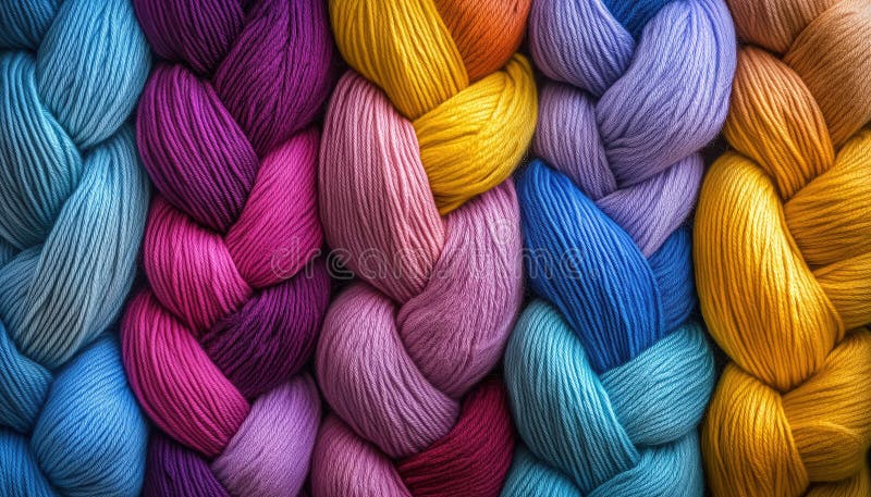 Collage of Knitted Braids Cotton Yarn for Backdrop or Mapping Stock ...