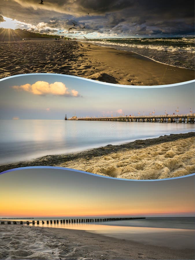 Collage of Leba, Baltic Sea, Poland Stock Image - Image of baltic ...