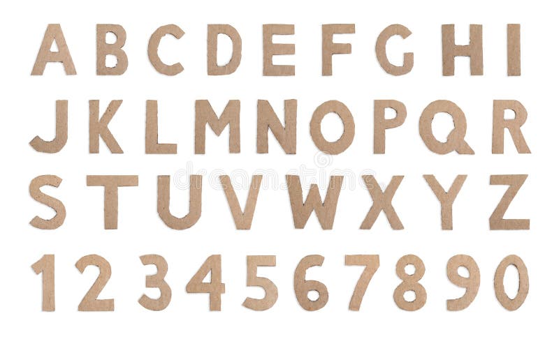 Collage with Numbers Made of Cardboard on White. Banner Design Stock ...