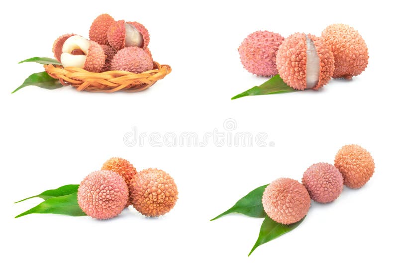 Collage of Litschi Isolated on White Stock Photo - Image of delicious ...