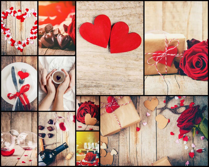Collage of Love and Romance. Stock Photo - Image of invitation ...