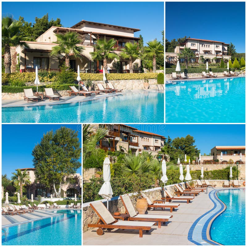Collage of Luxury Touristic Hotel Stock Image - Image of house, cottage ...