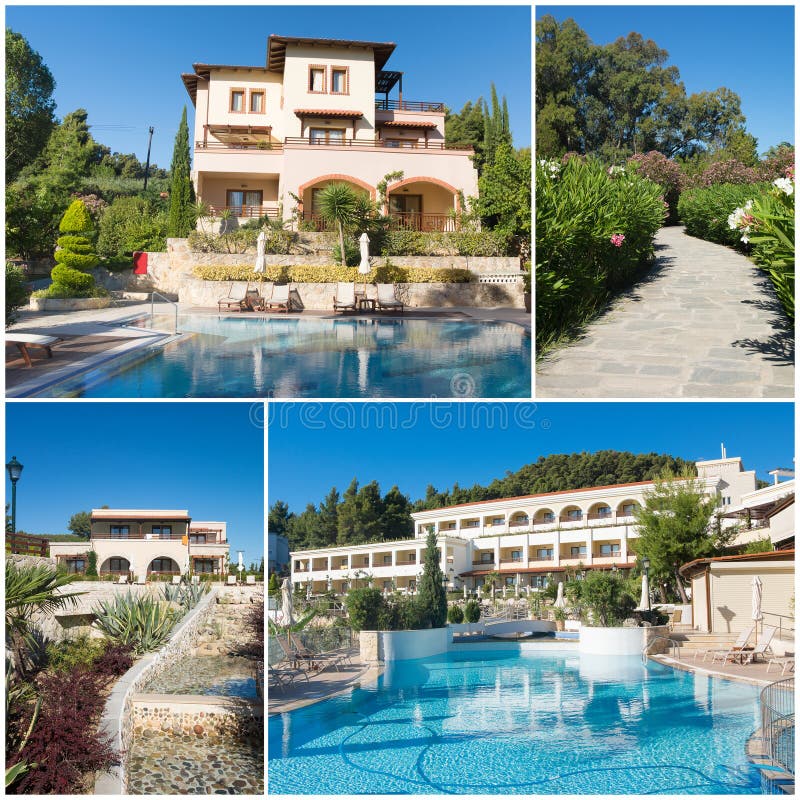 Collage of Luxury Touristic Hotel Stock Image - Image of relaxation ...