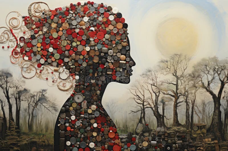 A Collage Made from Discarded Buttons and Bottle Caps Stock Image ...