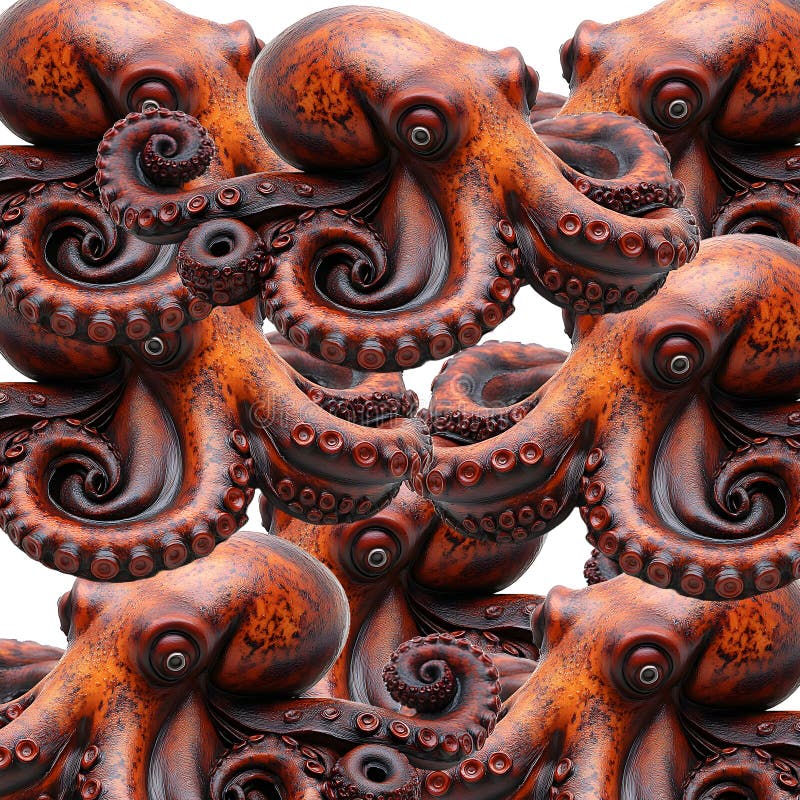 Collage of Magnificent Octopus Studio Shot Stock Illustration ...