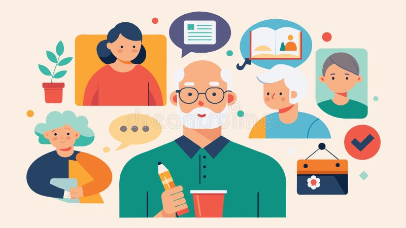 A Collage Making Class Encouraging Seniors To Use Different Materials ...