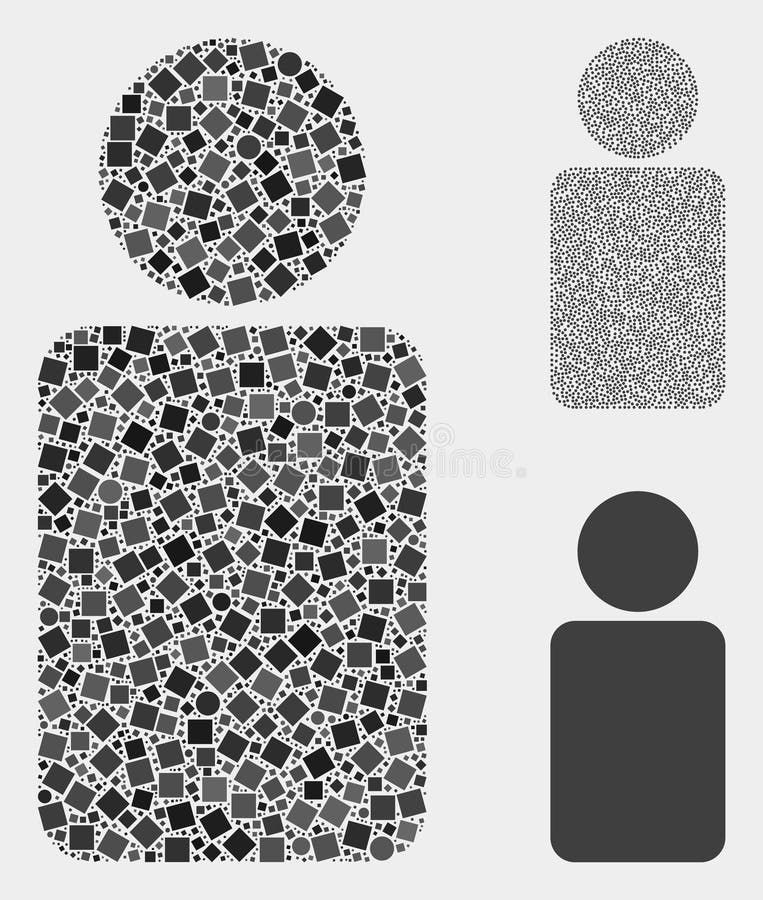 Man Icon Mosaics of Squares and Circles Stock Vector - Illustration of ...