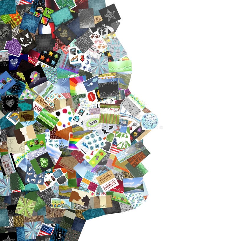 Collage man profile stock illustration. Illustration of white - 18442645