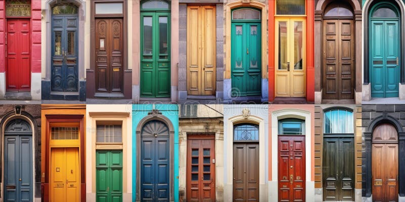 Collage of Many Different Colourful Front Doors To Houses and Homes ...