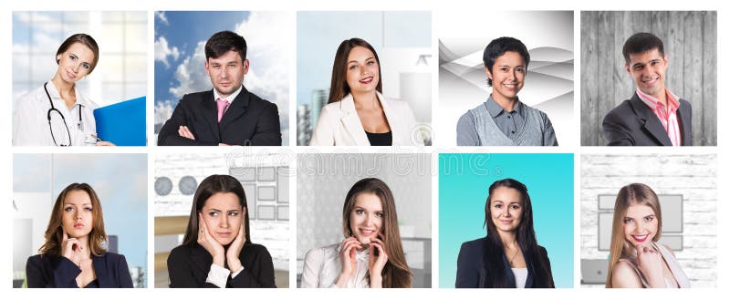 Collage of Many Different Human Professions Stock Image - Image of ...
