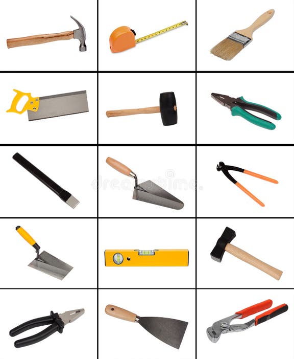 Collage of Many Different Tools Stock Photo - Image of knife, chisel ...
