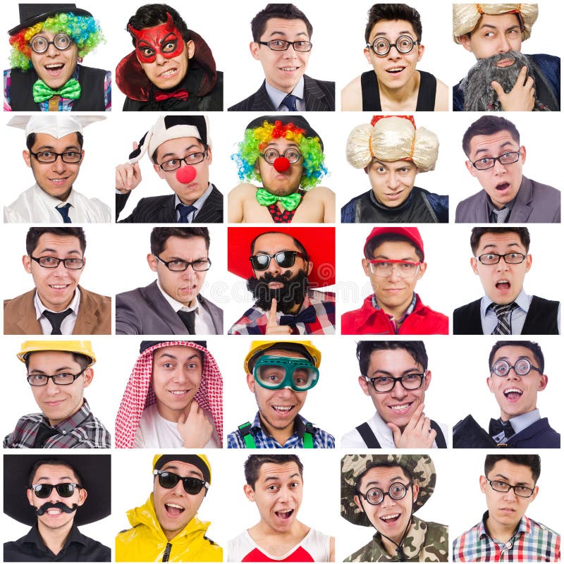 Collage of Many Faces from Same Model Stock Image - Image of face ...