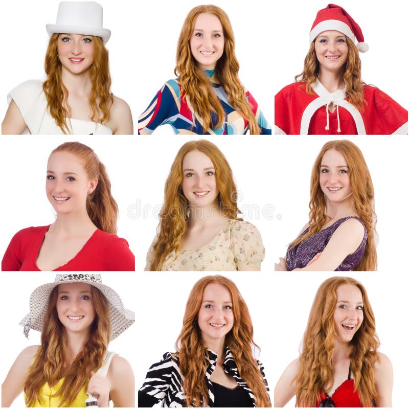 Collage of Many Faces from Same Model Stock Photo - Image of expression ...