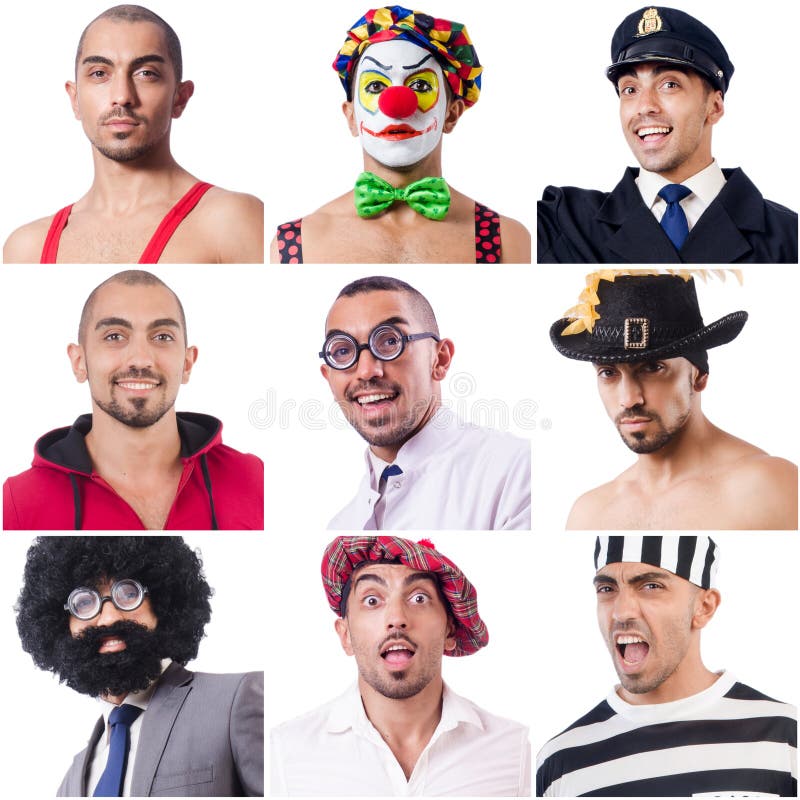 Collage of Many Faces from Same Model Stock Image - Image of diversity ...
