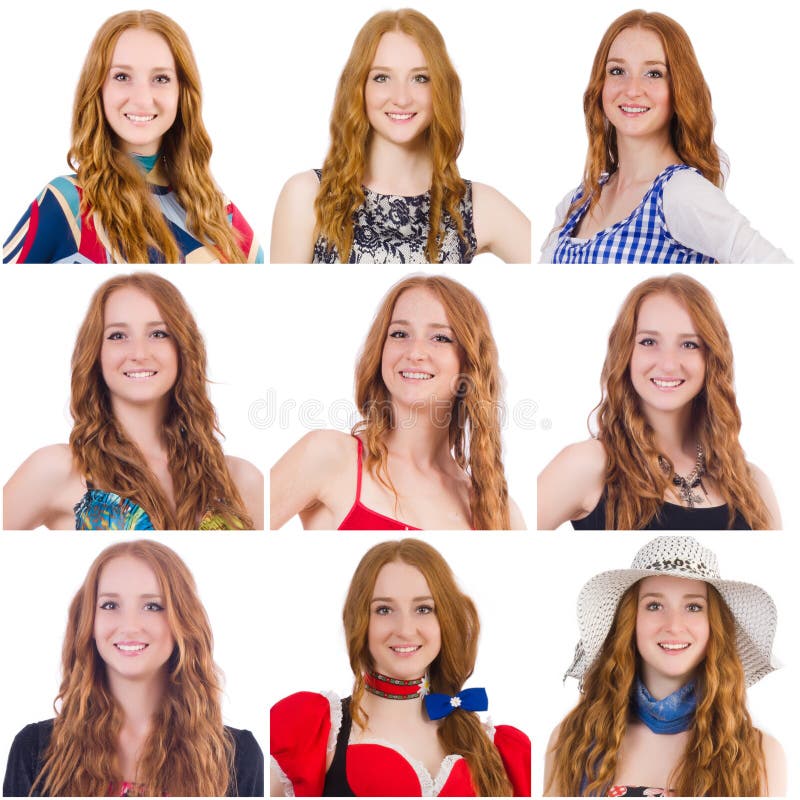 Collage of Many Faces from Same Model Stock Photo - Image of adult ...