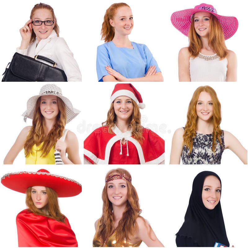 Collage of Many Faces from Same Model Stock Photo - Image of diversity ...