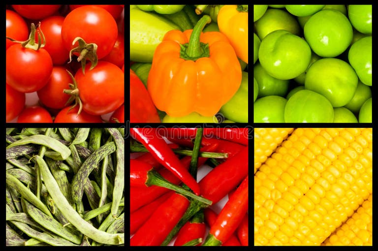 Collage - Many Fruits and Vegetables Stock Photo - Image of healthy ...