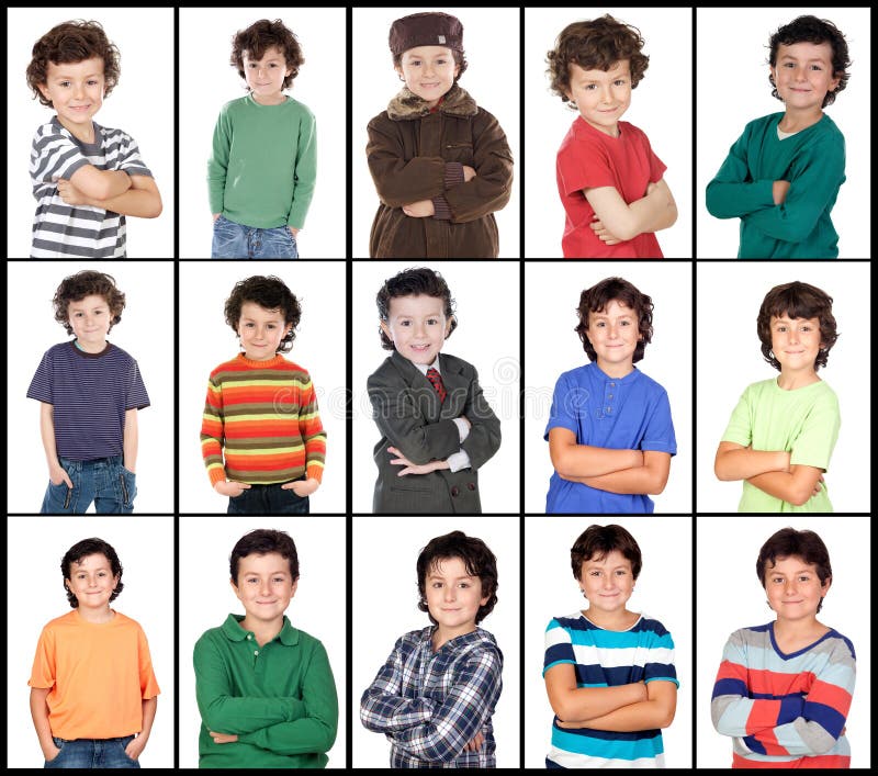 Collage of Many Images with the Same Child Stock Image - Image of ...