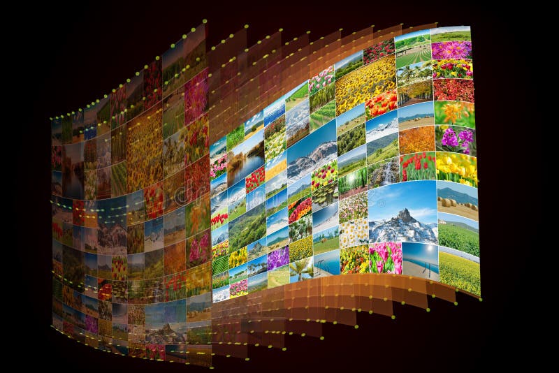 The Collage of Many Nature Photos Stock Photo - Image of bunch ...