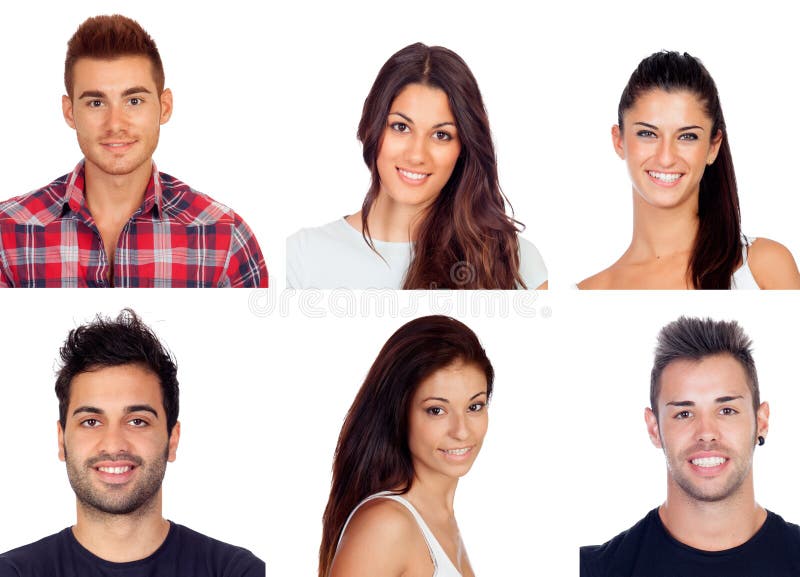 Collage Met Zes Beelden Van Jongeren Stock Afbeelding - Image of ...