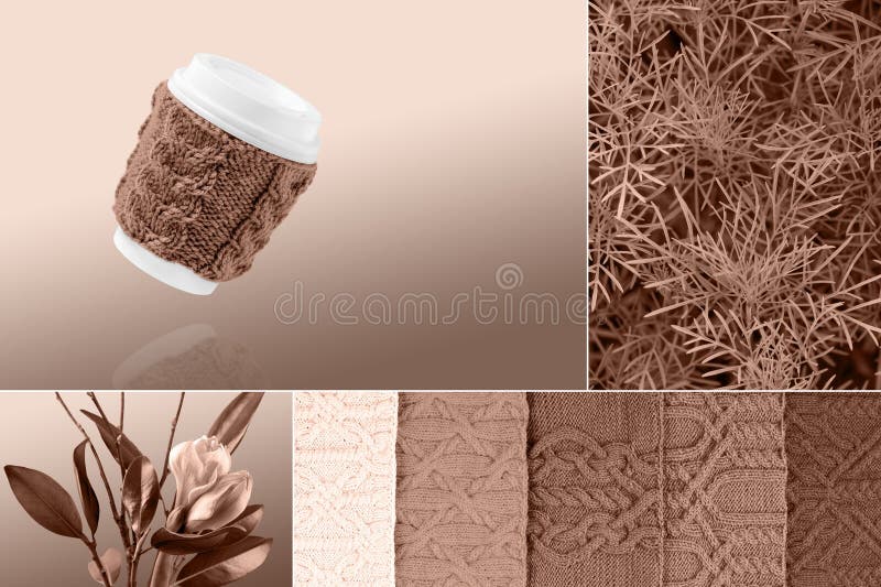 Collage mocha mousse color stock image. Image of paper - 349377579