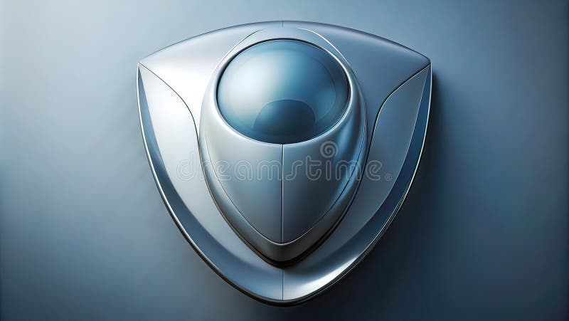 Collage with Modern Design of Electronic Shield Symbolizing the Concept ...