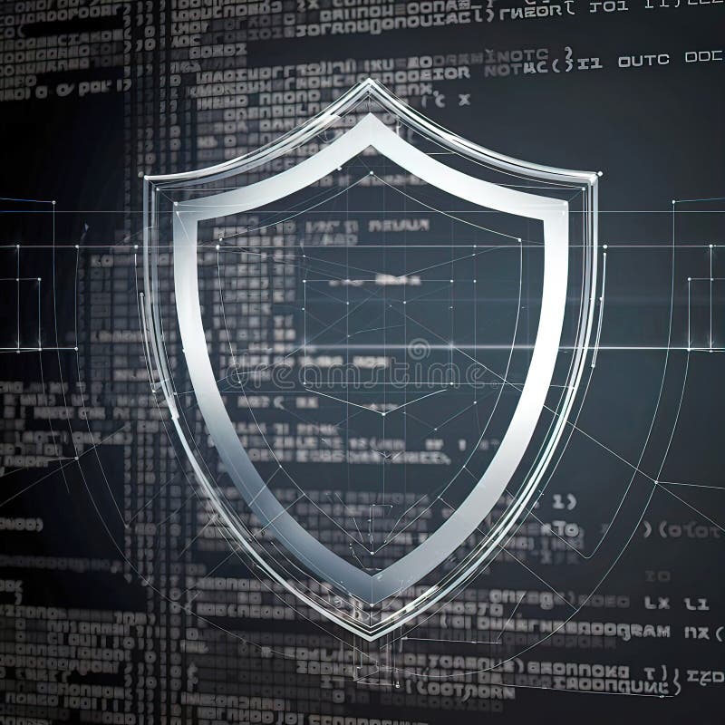 Collage with Modern Design of Electronic Shield Symbolizing the Concept ...