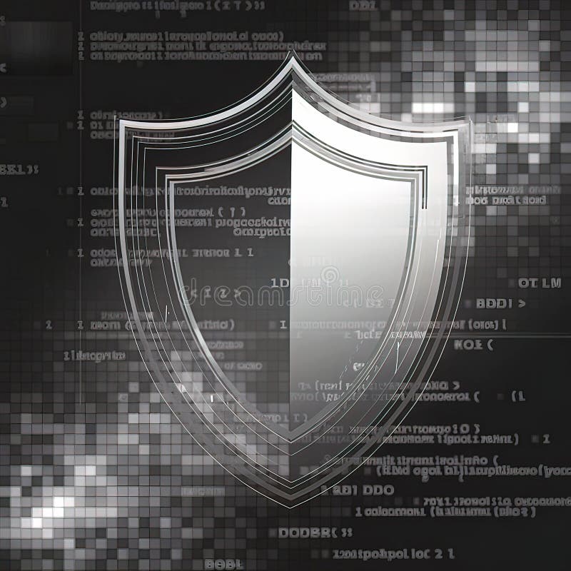 Collage with Modern Design of Electronic Shield Symbolizing the Concept ...