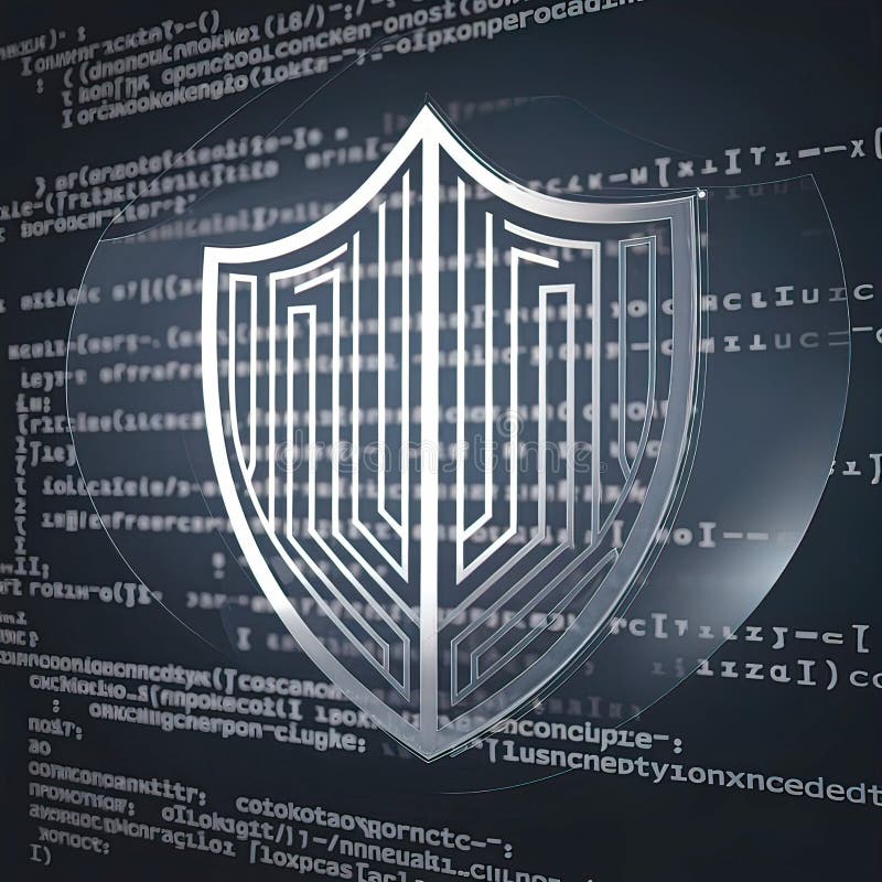 Collage with Modern Design of Electronic Shield Symbolizing the Concept ...