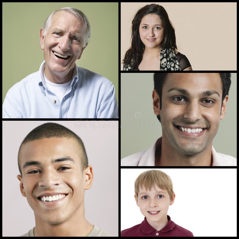 Collage of Multi-ethnic People Smiling Stock Image - Image of beauty ...