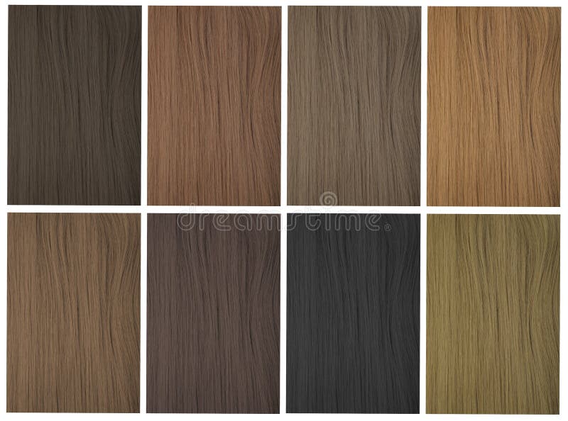 Collage with Multicolored Hair Samples. Color Palette Stock Image ...