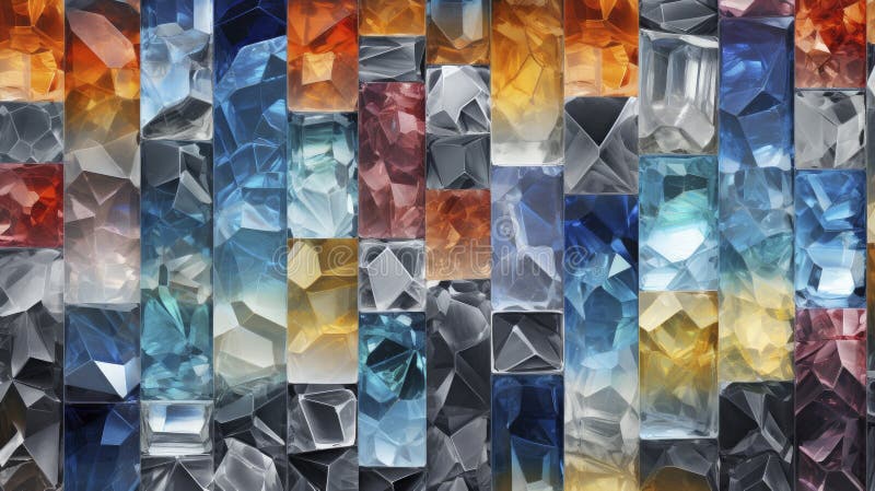 Collage of Multicolored Silicon Crystals Stock Illustration ...