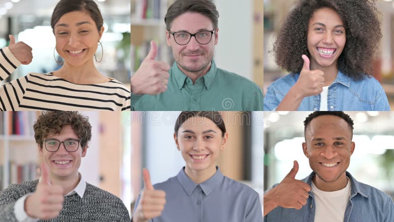 Collage of Multiple Race People Showing Heart Sign by Hand Stock ...