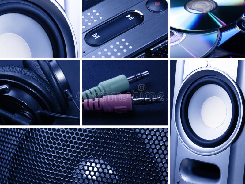 Collage of music stock photo. Image of disco, loudspeaker - 19002200