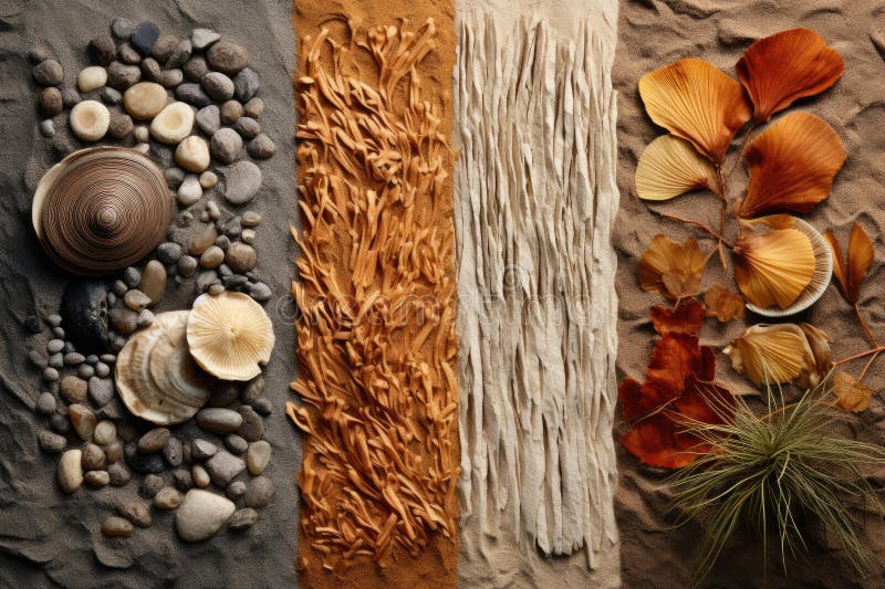 Collage of Natural Textures Colorful Background Stock Illustration ...