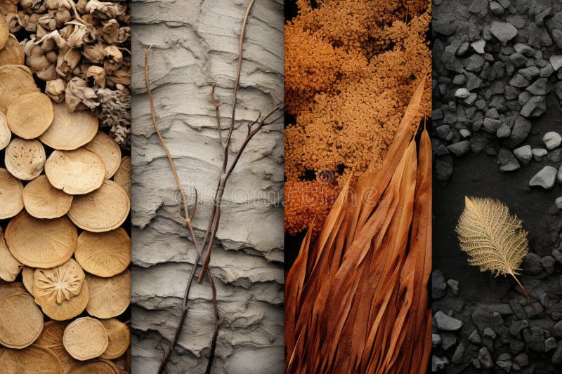 Collage of Natural Textures Colorful Background Stock Illustration ...