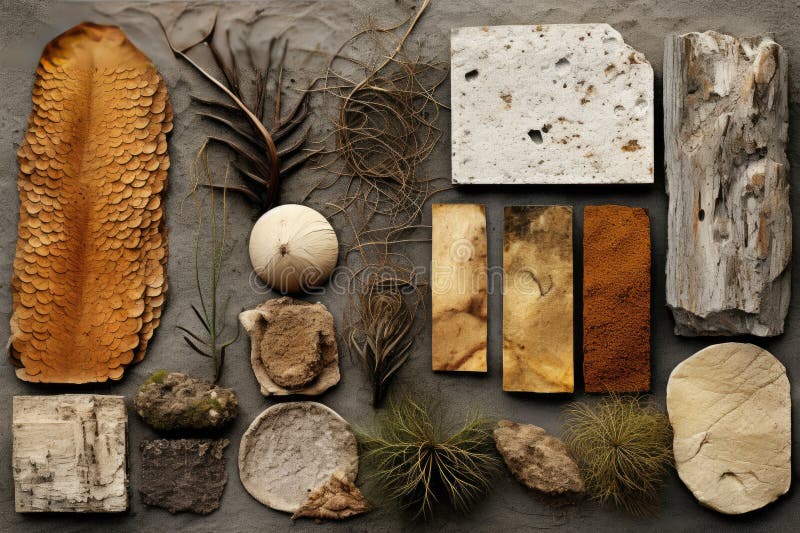 Collage of Natural Textures Colorful Background Stock Illustration ...