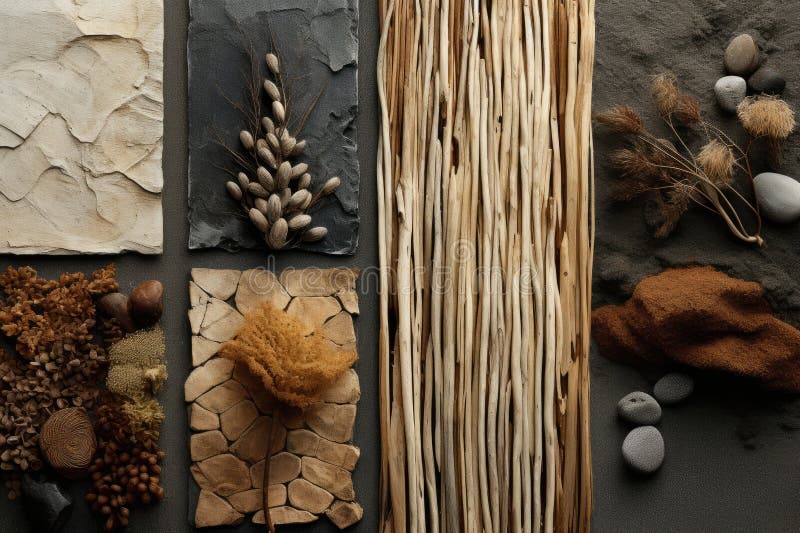 Collage of Natural Textures Colorful Background Stock Illustration ...