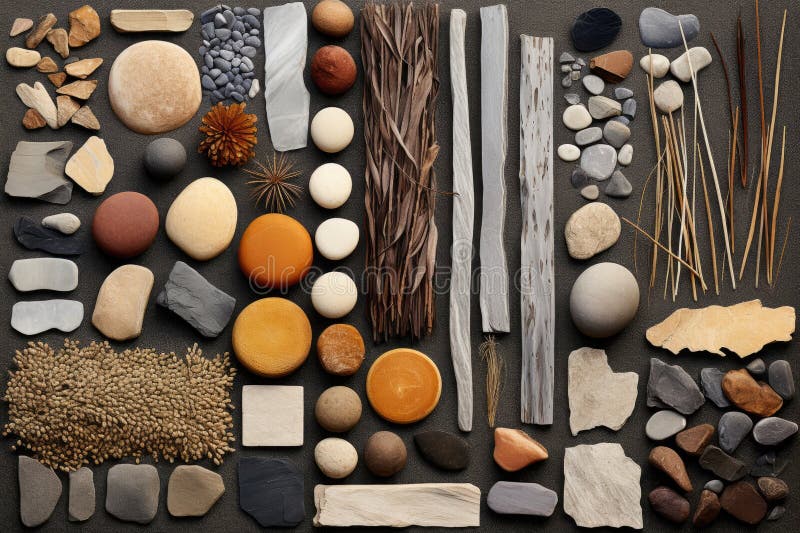 Collage of Natural Textures Colorful Background Stock Illustration ...