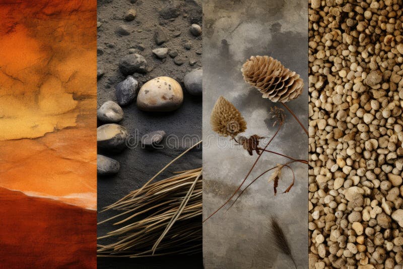 Collage of Natural Textures Colorful Background Stock Illustration ...