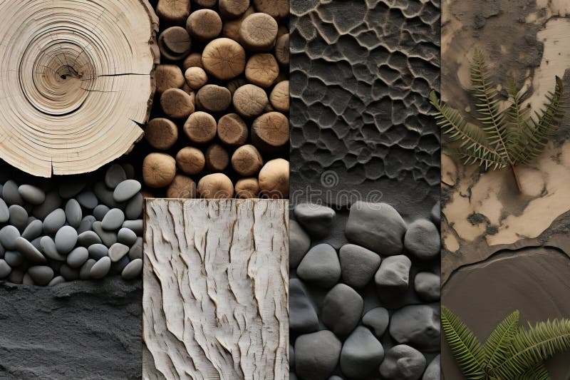 Collage of Natural Textures Colorful Background Stock Illustration ...