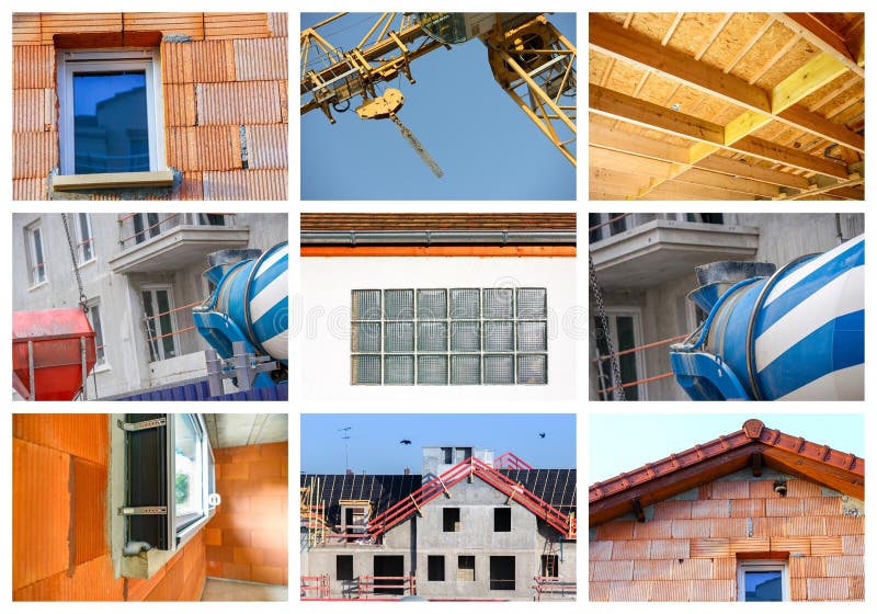 Collage of a New Residential Building Stock Photo - Image of estate ...