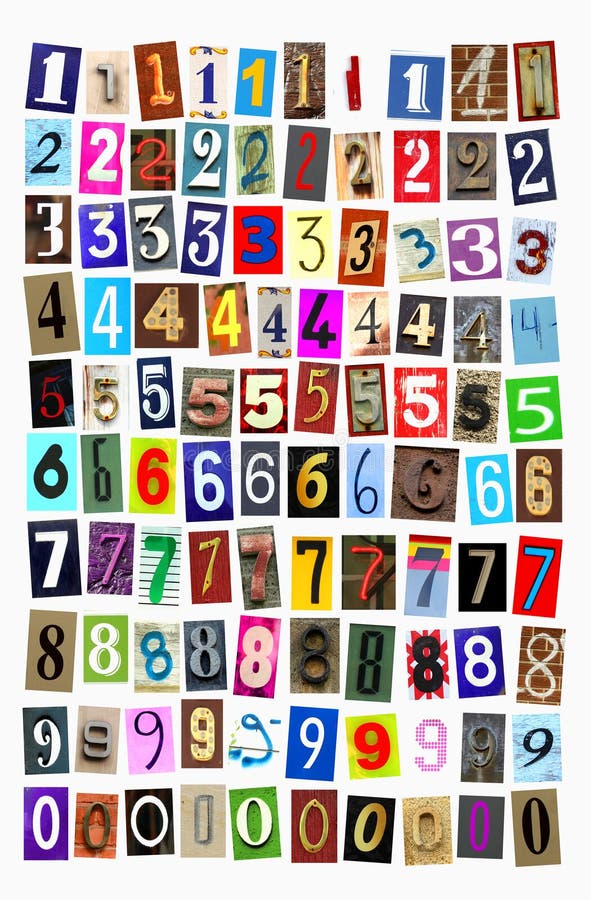 Newspaper Numbers Cut Out As Background Stock Photo - Image of collage ...