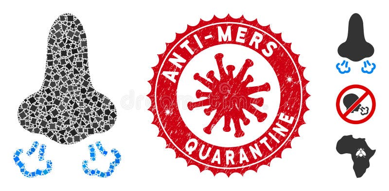 Collage Nose Breath Icon of Bumpy Elements with Coronavirus Distress ... Collage Nose Breath Icon of Bumpy Elements with Coronavirus Distress ...