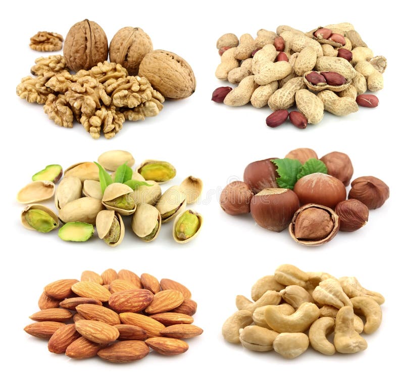 Collage of nuts stock photo. Image of crude, closeup - 22976372