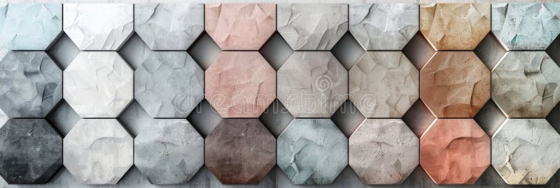 A Collage of Octagonal Tiles in Muted Hues Adding Depth and Dimension ...