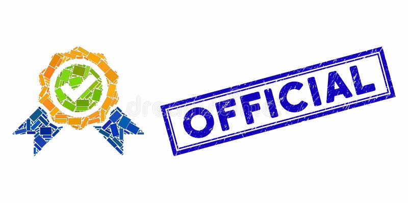 Rectangle Collage Official with Textured Official Seal Stock Vector ...